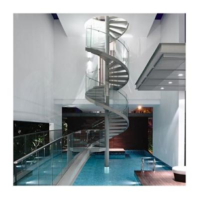 Cina Original factory wood curved steel stairs safe spiral staircase in vendita
