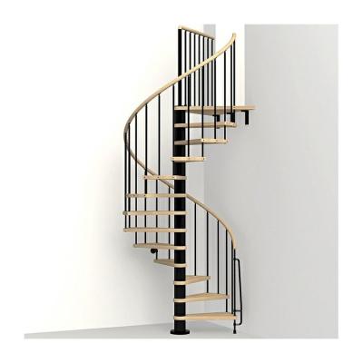 Cina Factory supply indoor iron wood stair simple spiral staircase in vendita