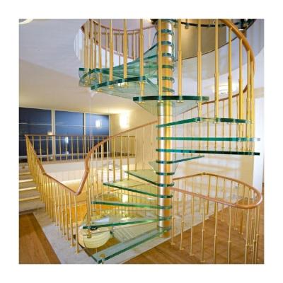 Cina China factory staircase wholesale glass handrial iron spiral stairs in vendita