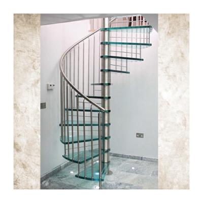 Cina House project low cost staircase design space saving glass spiral stairs in vendita