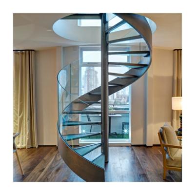 Cina House project low cost staircase design space saving glass spiral stairs in vendita