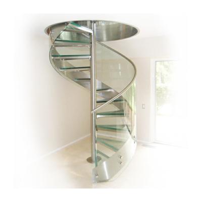 Cina House project low cost staircase design space saving glass spiral stairs in vendita