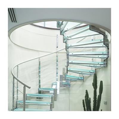 Cina House project low cost staircase design space saving glass spiral stairs in vendita