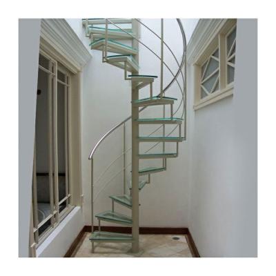 Cina Factory seller house steel staircase prefabricated glass spiral stairs in vendita