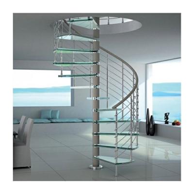 Cina Villa stair rail glass modern spiral staircase in vendita