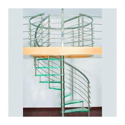Cina Factory supply low cost staircase steel glass round spiral stairs in vendita