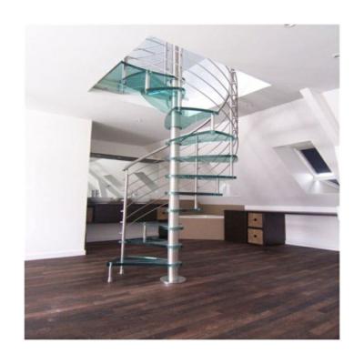 Cina Household individual  stair rail design glass small spiral staircase in vendita