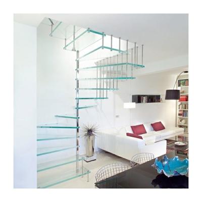 Cina Factory seller exterior stair Spiral tempered Glass staircase in vendita