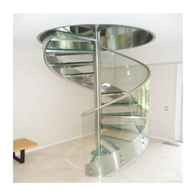 Cina Manufacturer supply stair handrail accessories spiral staircase with bent glass railing in vendita