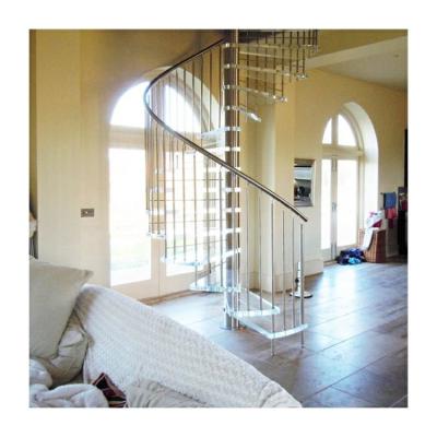 Cina Household individual round stair frame glass steps spiral staircase in vendita