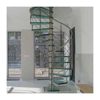 Cina China manufacturer residential antique staircase house tempered glass spiral stairs in vendita