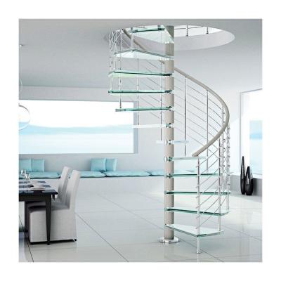 Cina Factory direct sales stair handrails villa glass spiral staircase in vendita