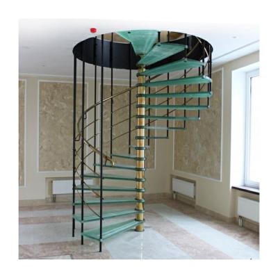 Cina Factory price exterior staircase indoor steel spiral glass stairs in vendita