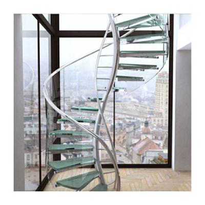 Cina Manufacturer external stair design glass spiral staircase for small spaces in vendita