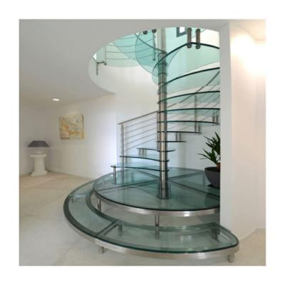 Cina China factory residential stainless steel stair glass interior spiral staircases in vendita