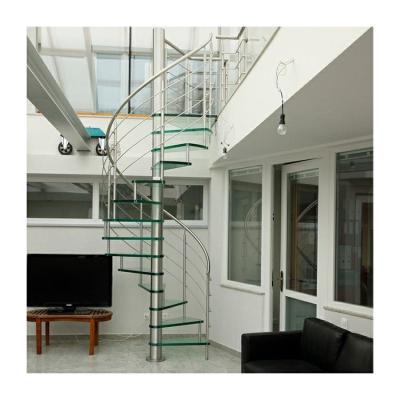 Cina Apartment hot dip galvanized stair indoor spiral staircase glass in vendita