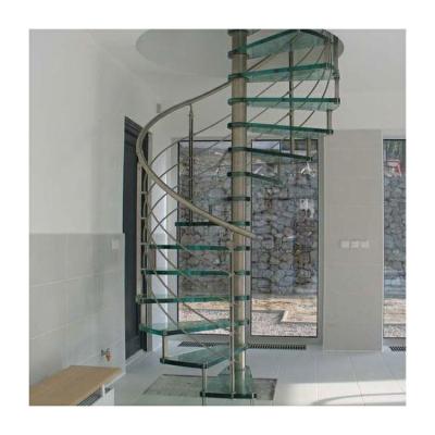 Cina House project stair type homemade gabion baskets indoor usage glass spiral staircase in vendita