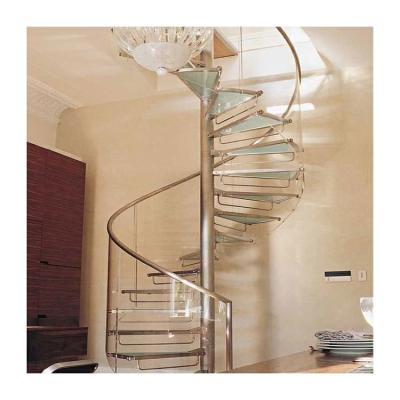 Cina China Indoor stair design wood glass spiral staircase in vendita