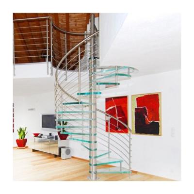 Cina China supplier led strip stair light spiral staircase glass in vendita