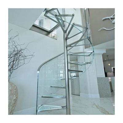 Cina Made in China stair railings handrail fittings spiral shape glass staircase in vendita