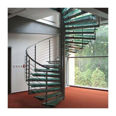 Cina House project modern interior stair clear acrylic glass spiral staircase in vendita