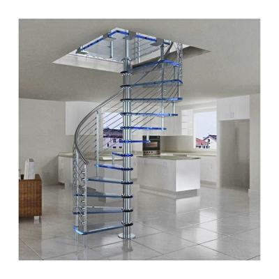 Cina Original factory mild steel staircase elegant spiral glass stairs in vendita