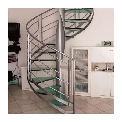 Cina Factory supply aluminum stair tread plate toughed glass steel spiral staircase in vendita