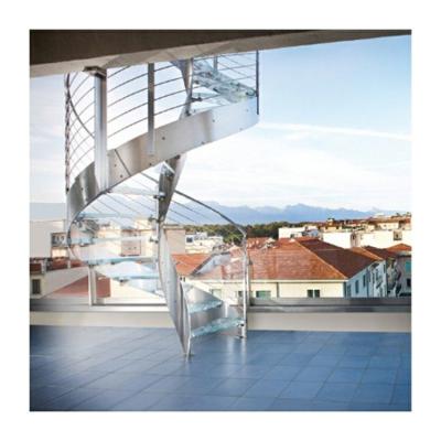 Cina Factory direct stair railings steel glass spiral staircase in vendita