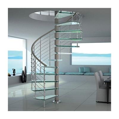 Cina China factory flower shaped beautiful stair railings spiral glass tread staircase in vendita