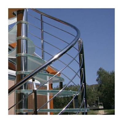 Cina Factory supply small space stair design precast glass wood spiral staircase in vendita