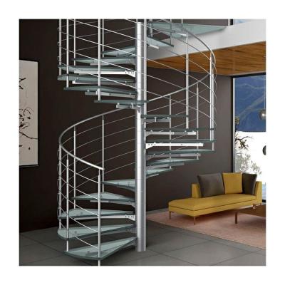 Cina China supplier stair railings designs glass spiral staircase design in vendita