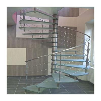 Cina Factory supplying interior stair handrails interior glass spiral staircase in vendita