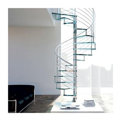 Cina Factory decorative stair railings modern spiral glass staircase in vendita