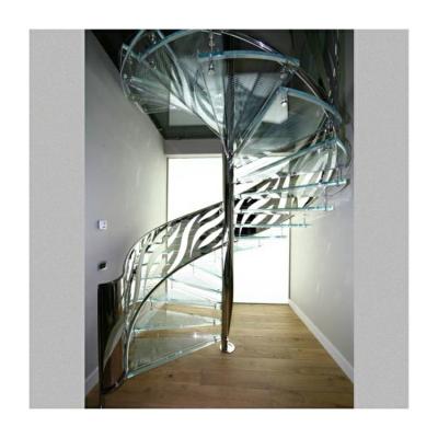 Cina Factory wholesale indoor staircase designs customized glass spiral stairs in vendita