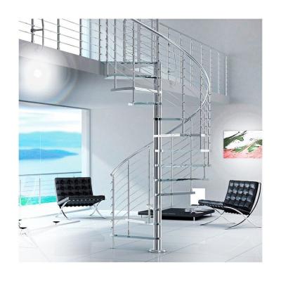 Cina Factory direct sales stairs design indoor diy glass spiral stair design in vendita