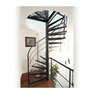 Cina Residential outdoor stair models spiral staircase glass clamp plants in vendita