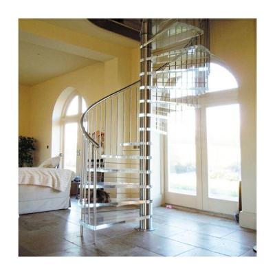 Cina Original factory outdoor stair villa design spiral staircase with glass tread in vendita