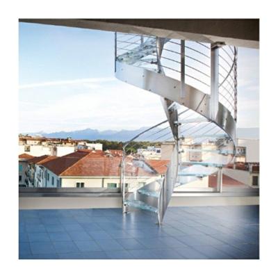 Cina Villa staircaise spiral glass railing staircase in vendita