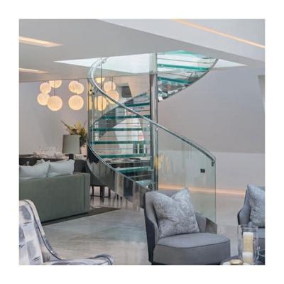 Cina China factory interior stair railings spiral staircase frosted glass in vendita