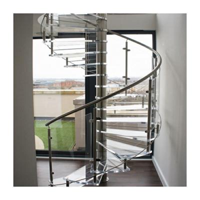 Cina Foshan factory residantial steel stairs laminated glass spiral stair in vendita