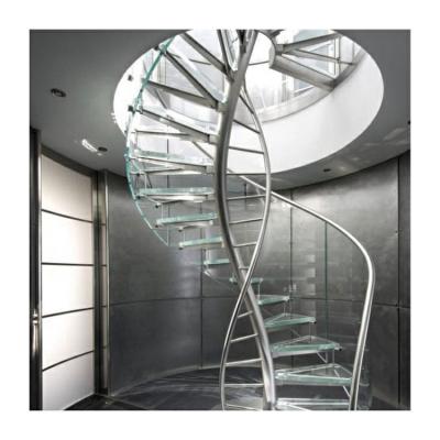 Cina Manufacturer stair stringer customized glass spiral staircase in vendita