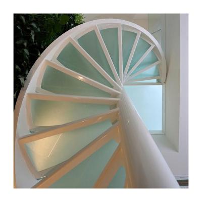 Cina Factory supply outdoor aluminum stainless steel stairs crystal glass small spiral stair in vendita