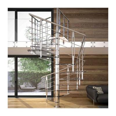 Cina Foshan factory saving space stair glass treads spiral staircase in vendita