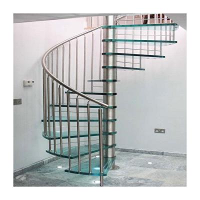 Cina House project stair ceiling light Ultra glass spiral staircase in vendita