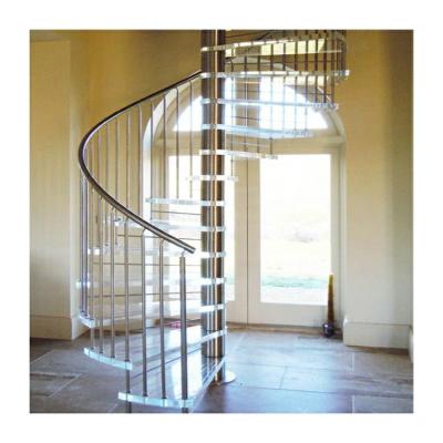 Cina Apartment helical stair helical glass spiral staircase in vendita