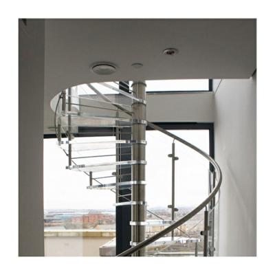 Cina Villa apartment stairs low price glass spiral stair in vendita
