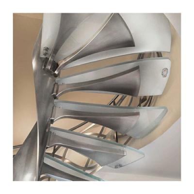 Cina Factory seller stainless steel roundl stairs small glass spiral stair in vendita