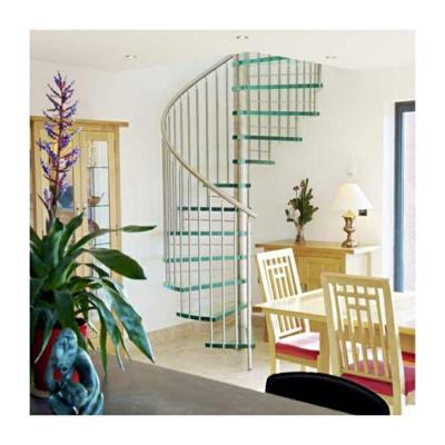 Cina House project interior steel stair railings glass railing spiral staircase in vendita