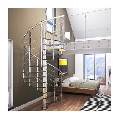 Cina Foshan models stairs indoors glass wood spiral stair in vendita