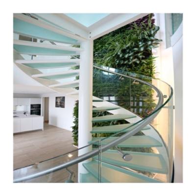 Cina Factory wholesale indoor round stairs spiral glass stair in vendita